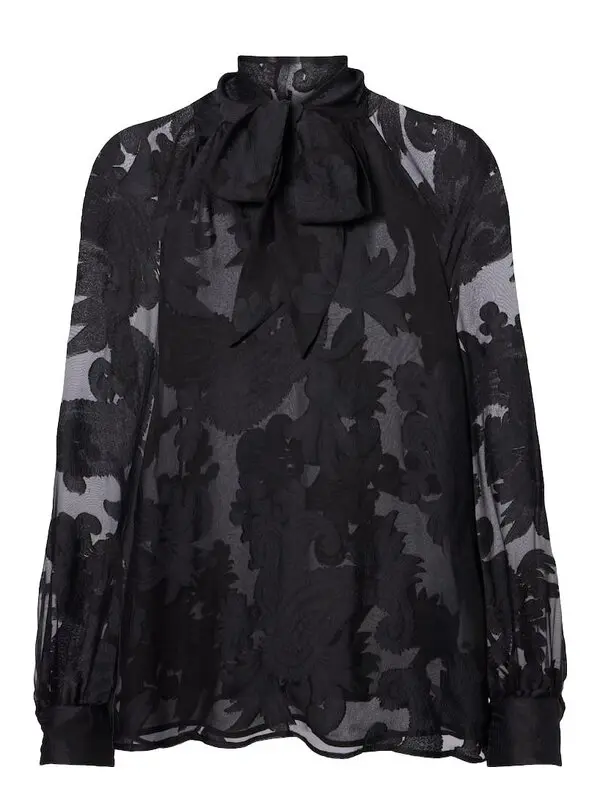 Etro Paisley Tie-neck Blouse - Black