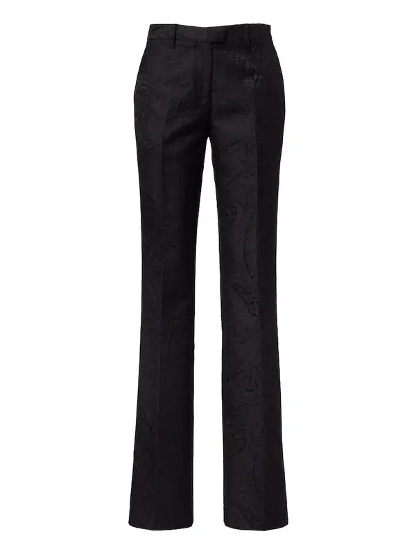 Etro Paisley Jacquard Bootcut Pants - Black