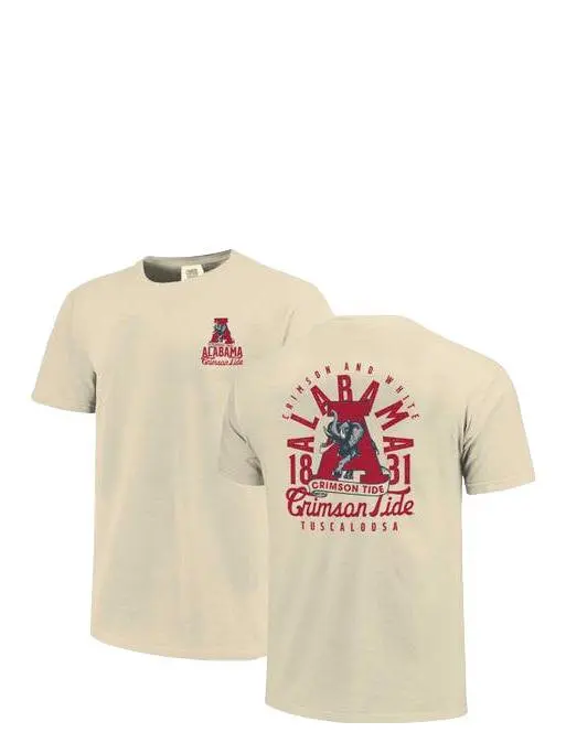 IMAGE ONE Alabama Crimson Tide Comfort Colors Mascot Overlay T-shirt - Cream