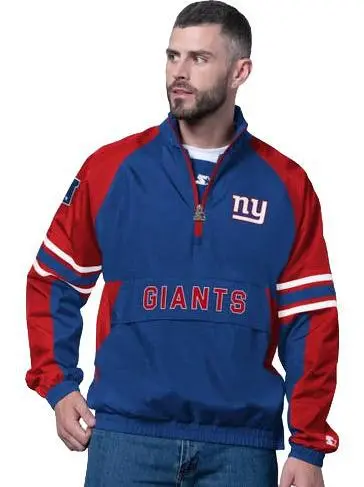 STARTER Half-zip Pullover With Team Graphics - Royal