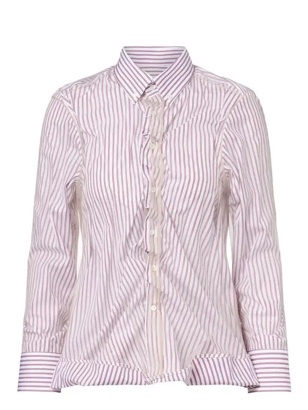 MAISON MARGIELA Pinstriped Cotton Poplin Shirt - White