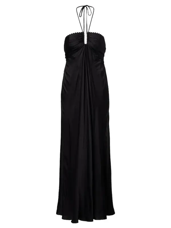 Poupette St Barth Halterneck Maxi Dress - Black
