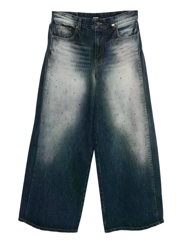 We11Done Rhinestone Straight-leg Jeans - Blue