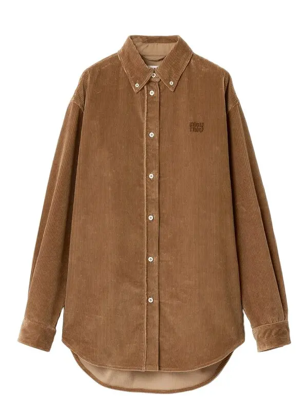 Miu Miu Uroy And Suede Shirt - Cord