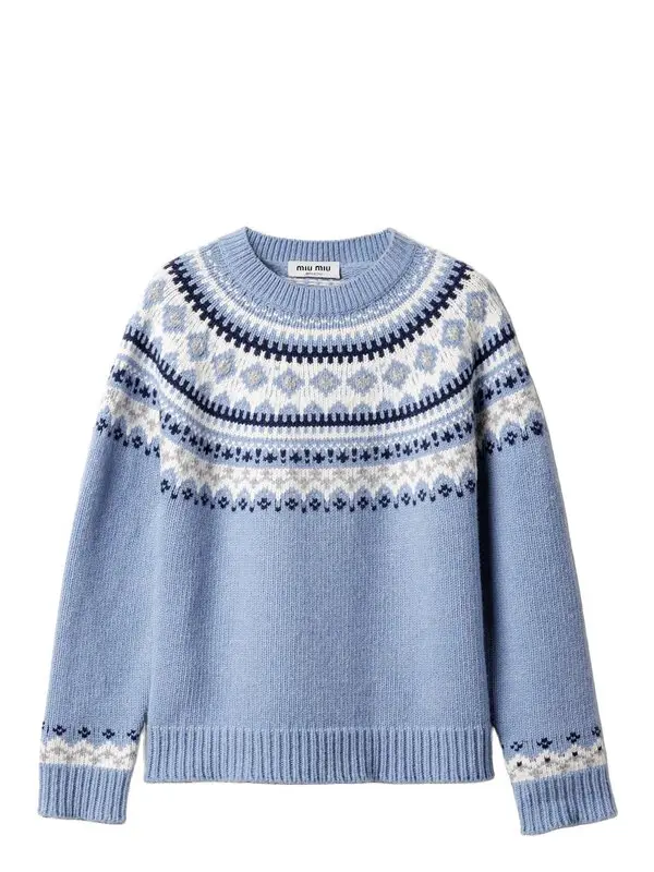 Miu Miu Wool Crew-neck Sweater - Sapphire Blue