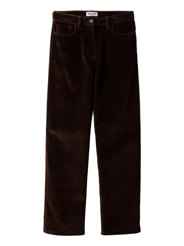 Miu Miu Corduroy Wide-leg Pants - Cocoa Brown