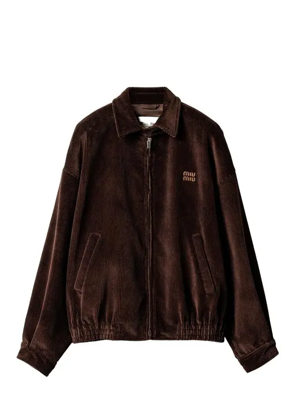 Miu Miu Corduroy Blouson Jacket - Cocoa Brown