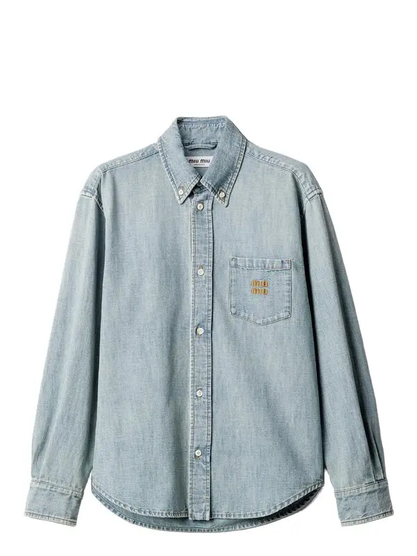 Miu Miu Chambray Shirt - Light Blue