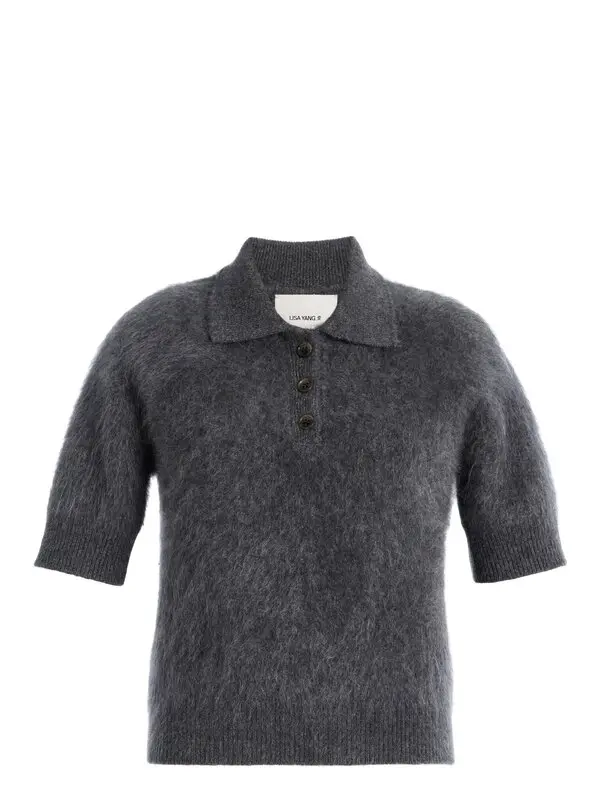 LISA YANG Carolyn Cashmere Top - Grey