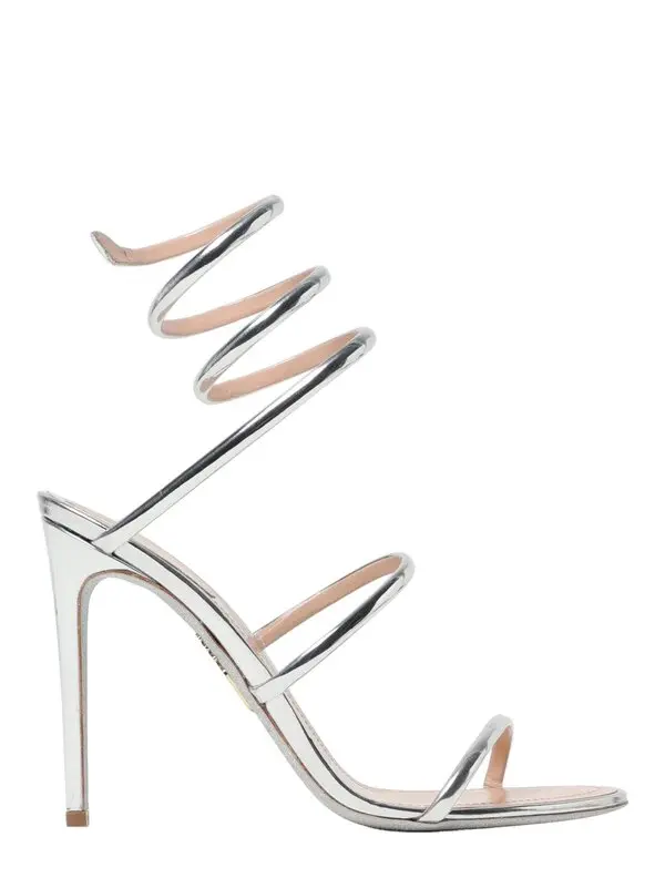Rene Caovilla Spiral Heeled Sandal - Silver