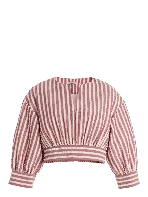 Simkhai Noralie Striped Cropped Top - Pink