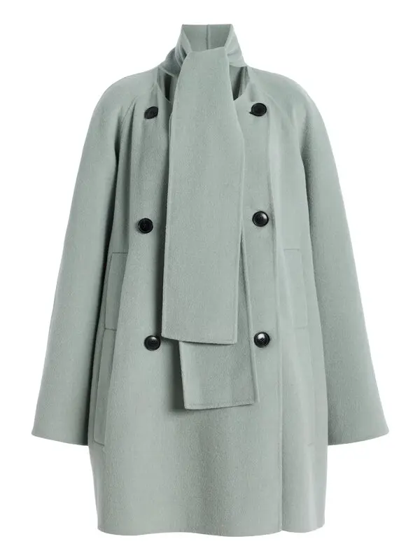 Proenza Schouler White Label Brisa Double-faced Wool Scarf Coat - Blue