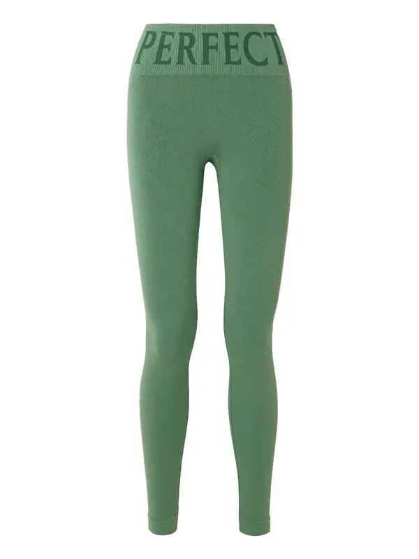 Perfect Moment Ribbed Thermal Modal-blend Leggings - Green