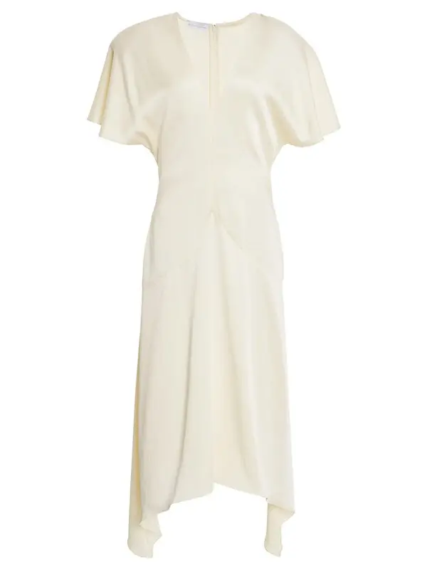 Stella McCartney Envers Satin V-neck Dress - Yellow