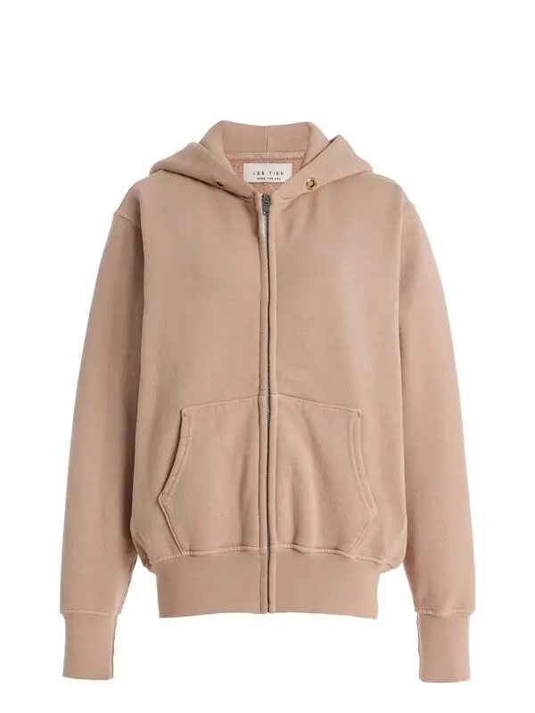 LES TIEN Heavyweight Cotton Zip-up Hoodie - Pink