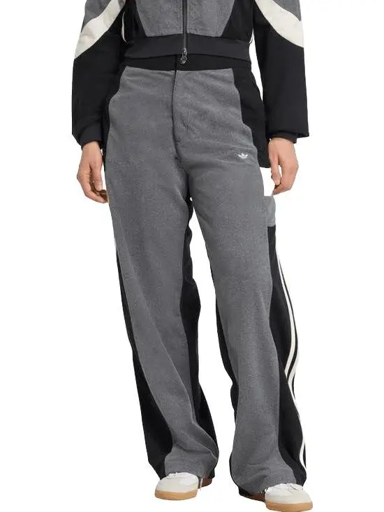 Adidas Fleece Track Pants - Grey/black/off White/grey