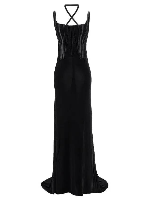 Dsquared2 Corset Maxi Dress - Black