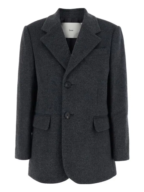 DUNST Single-breasted Cashmere Jacket - Grey