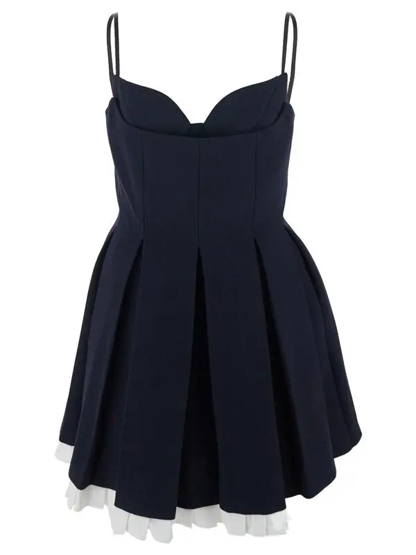 SHUSHU/TONG Pleated Sleeveless Wool Dress - Black