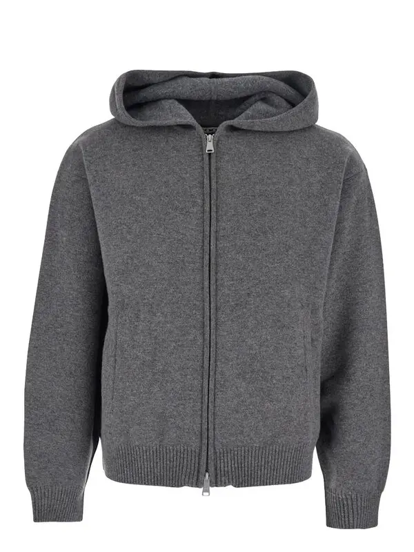 COOR Wool And Cashmere Zip-up Hoodie - Grey