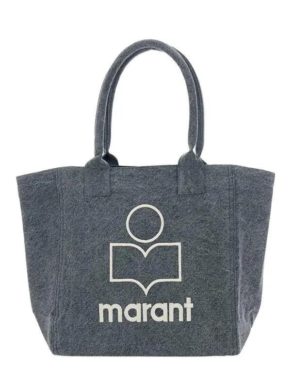 Isabel Marant Shopper Bag With Embroidered Logo - Black