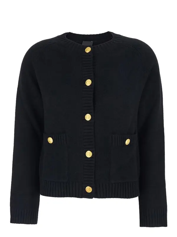 PLAIN Crewneck Cashmere Cardigan - Black
