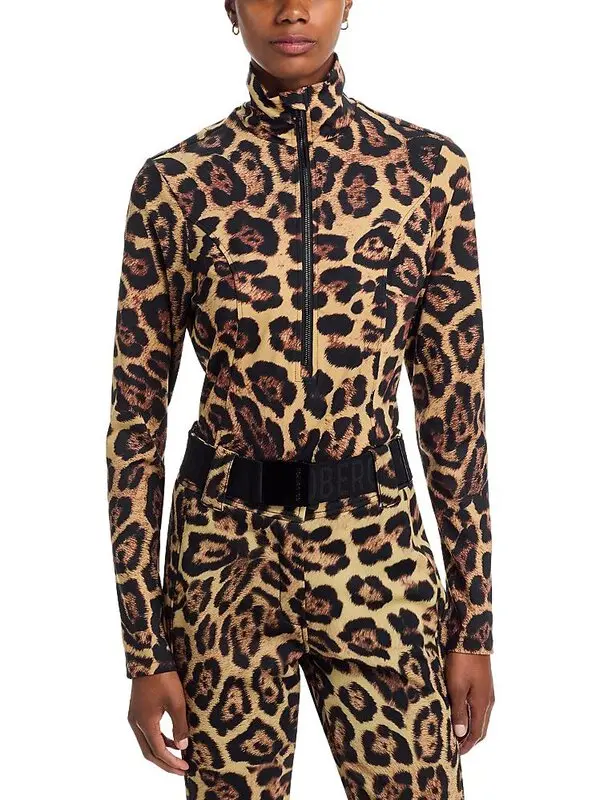 Goldbergh Leona Ski Pully Top - Brown Leopard