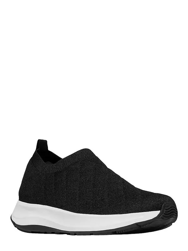 Fitflop F-mode Flow Quilted-knit Slip-on Sneakers - Black