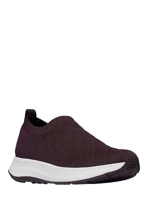 Fitflop F-mode Flow Quilted-knit Slip-on Sneakers - Plumberry