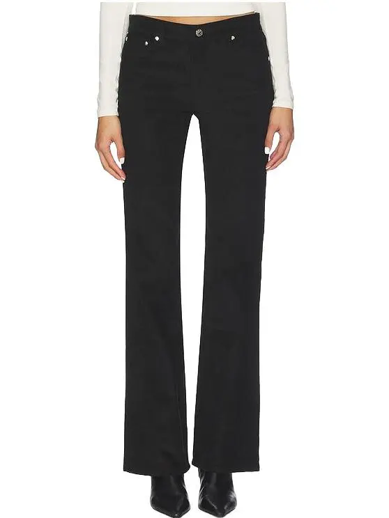 EB DENIM Maria Mid-rise Bootcut Pant - Black Corduroy