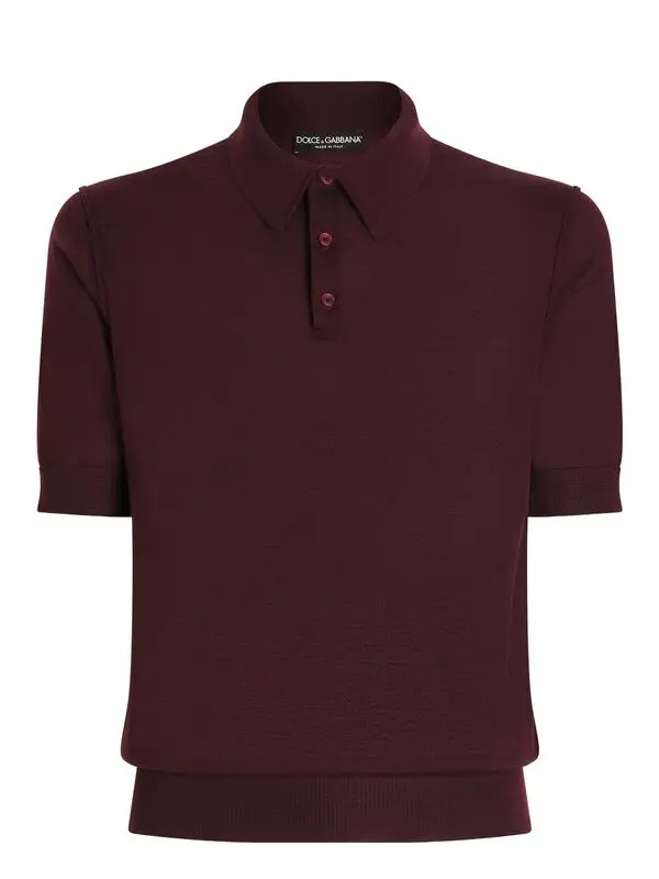 Dolce & Gabbana Fine-gauge Cashmere Polo Shirt - Bordeaux