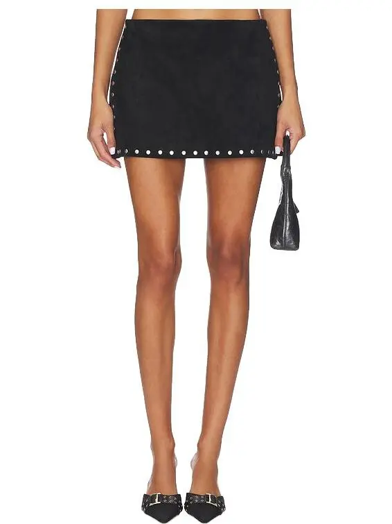 Amanda Uprichard Nirvana Suede Skort - Black