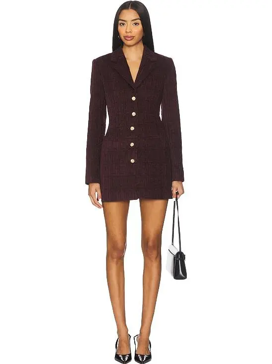 Amanda Uprichard Peralta Blazer Romper - Aubergine