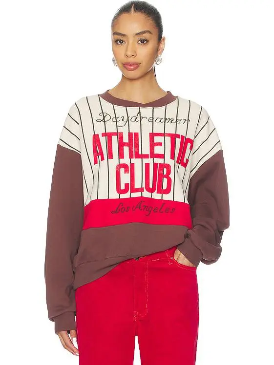 Daydreamer Athletic Club Colorblocked Sweatshirt - Brown Combo