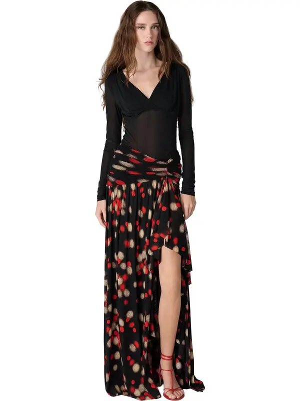 Diane Von Furstenberg Nathalie Maxi Skirt - Ship Lights Black