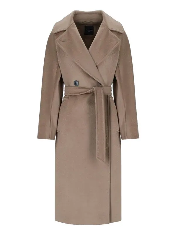 Max Mara Resina Belted Wool Coat - Brown