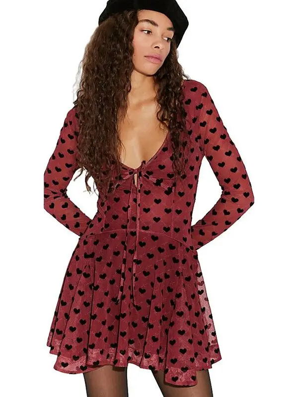 Free People Sway With Me Mini Dress - Holiday Combo