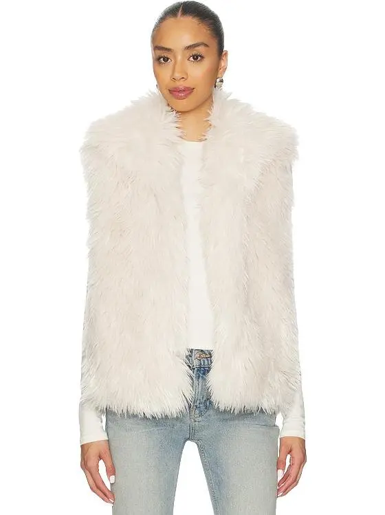 Adrienne Landau Imogen Faux Fur Vest - Ivory