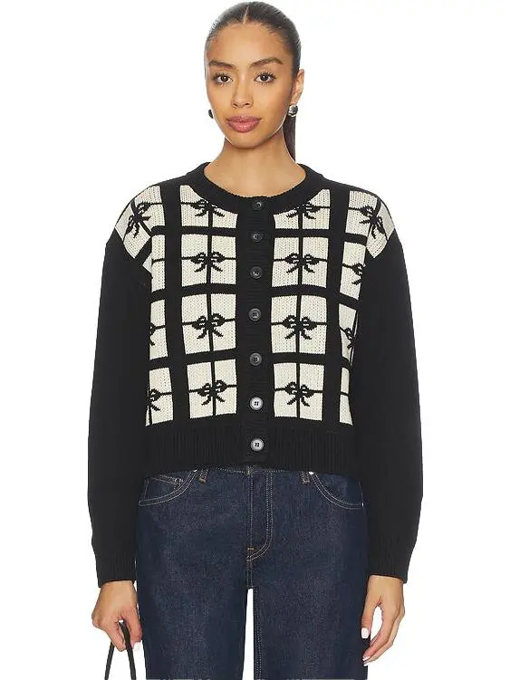 Callahan Present" Cardigan With Bow Detail - Black