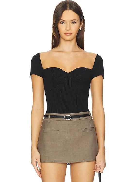 DL1961 Heart Knit Top - Black