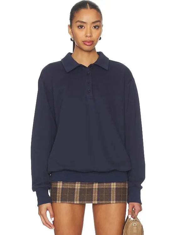 ALL THE WAYS Rana Polo Top - Navy