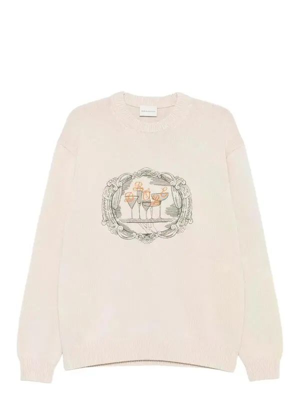 Drole De Monsieur Graphic-print Sweater - Neutrals