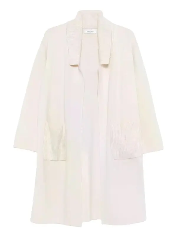 GRAN SASSO Knitted Pocket Coat - White