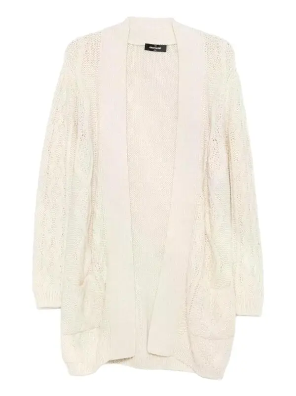 GRAN SASSO Cable-knit Cardigan With Pockets - White
