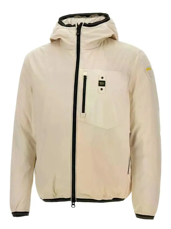BLAUER. Hooded Zip-up Jacket - Neutrals