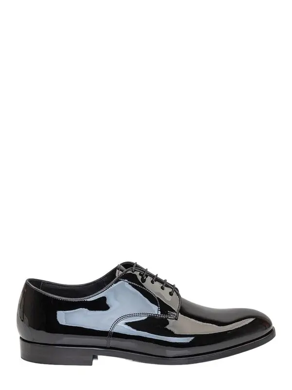 DOUCAL'S Glossy Leather Derby - Black