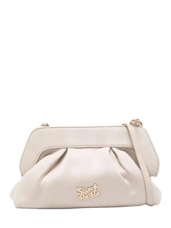 SECRET PON-PON Shoulder Bag With Logo Applique - White