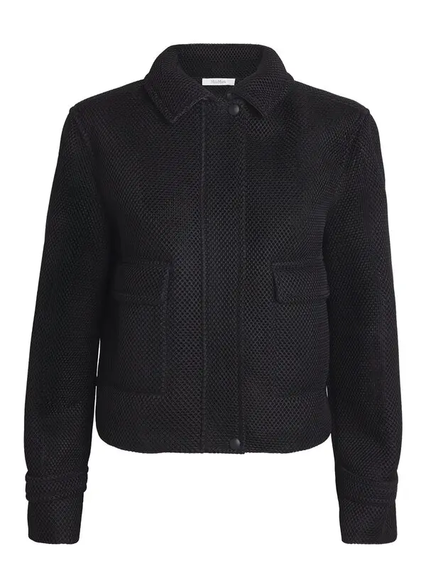 Max Mara Mesh Bomber Jacket - Black