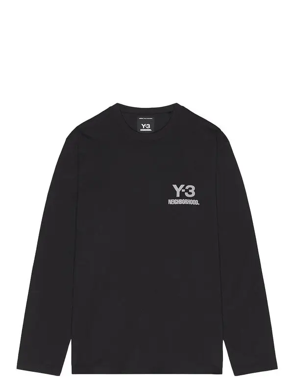 Y3 Yohji Yamamoto X Nbhd Logo Long Sleeve Tee - Black