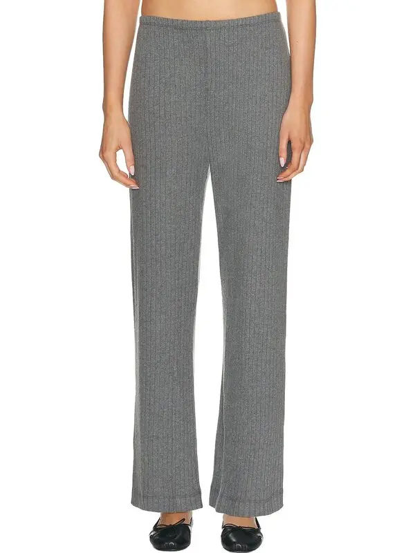 Donni. Sweater Rib Simple Pant - Charcoal Grey